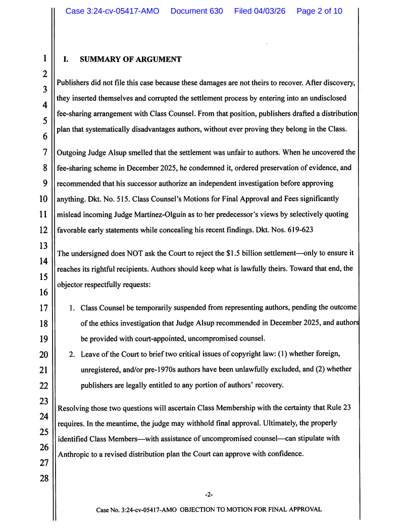 Anthropic Copyright Settlement: April Update - Writer Beware
